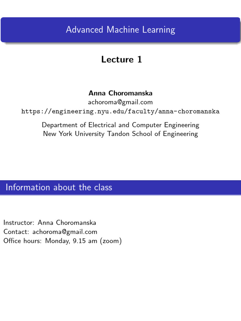 Lecture1 AML | Download Free PDF | Cluster Analysis | Support Vector Machine
