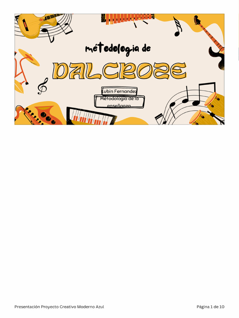 Métodologia de Dalcroze Lubin Fernández | PDF