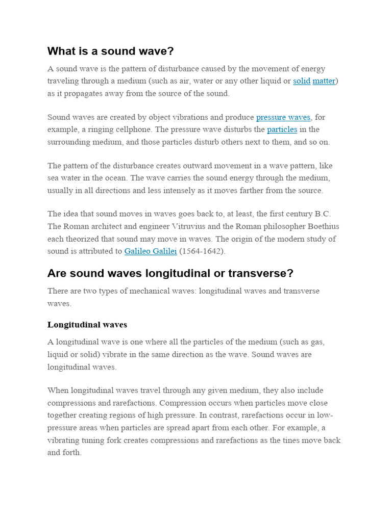 What is a sound wave | PDF | Waves | Sound