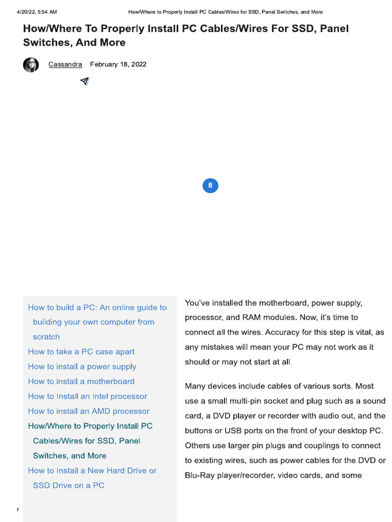 How - Where To Properly Install PC Cables - Wires For SSD, Panel ...