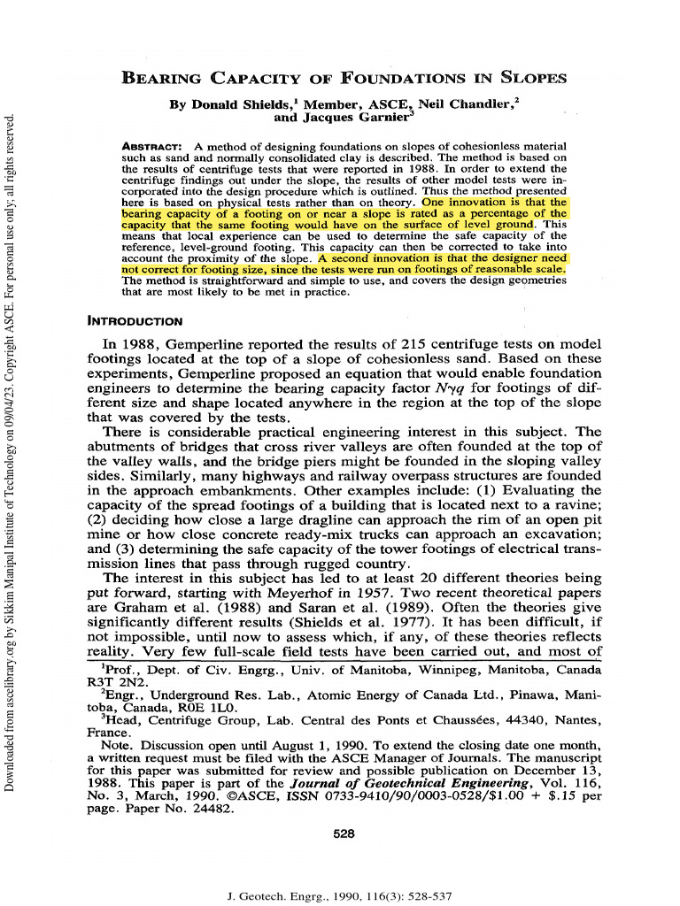 (Asce) 0733-9410 (1990) 116 3 | PDF | Slope | Length