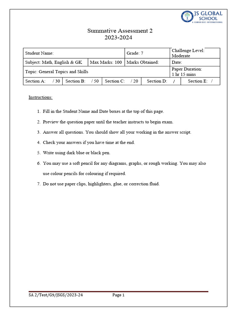 Summative Assessment 2 | PDF