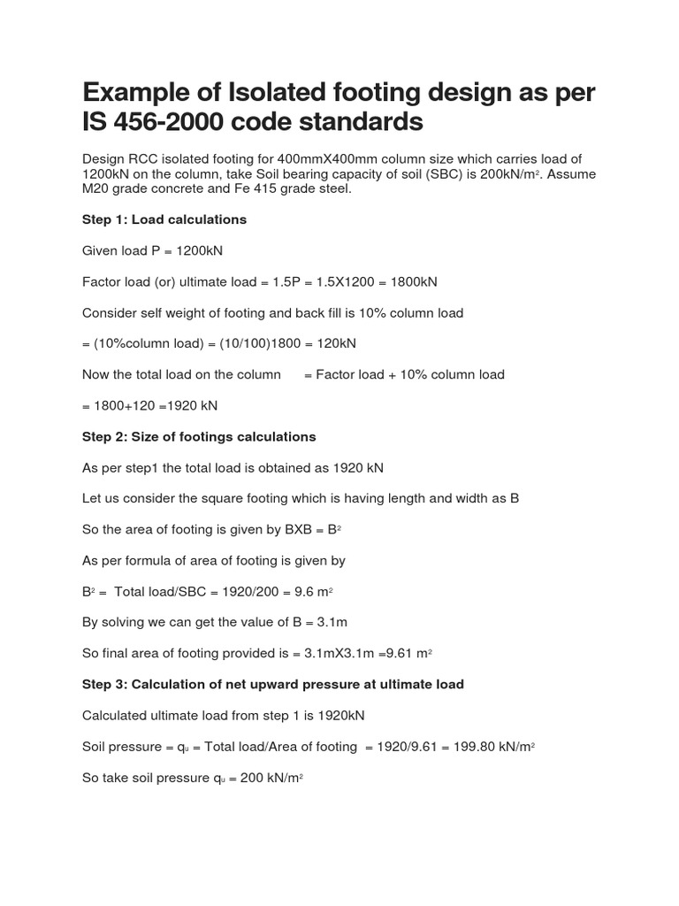 Footing Design | PDF | Continuum Mechanics | Mechanics