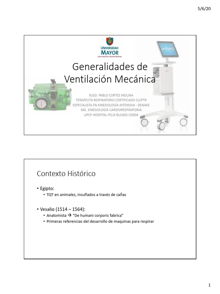 VM VMNI Generalidades | PDF | Medicina CLINICA | Gases