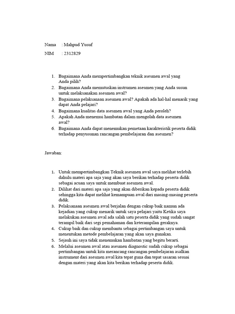 T1 Elaborasi Pemahaman | PDF