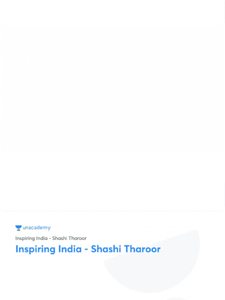 Inspiring India Shashi Tharoor No Anno | PDF