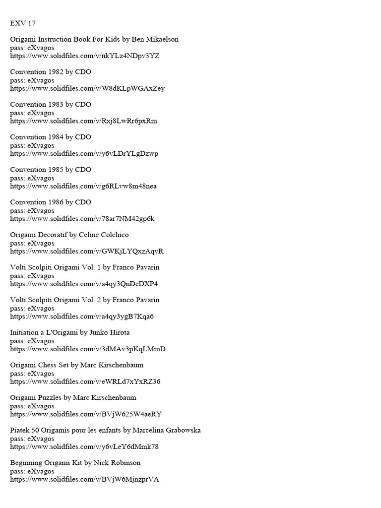 Exv 17 | PDF | Origami | Paper Folding