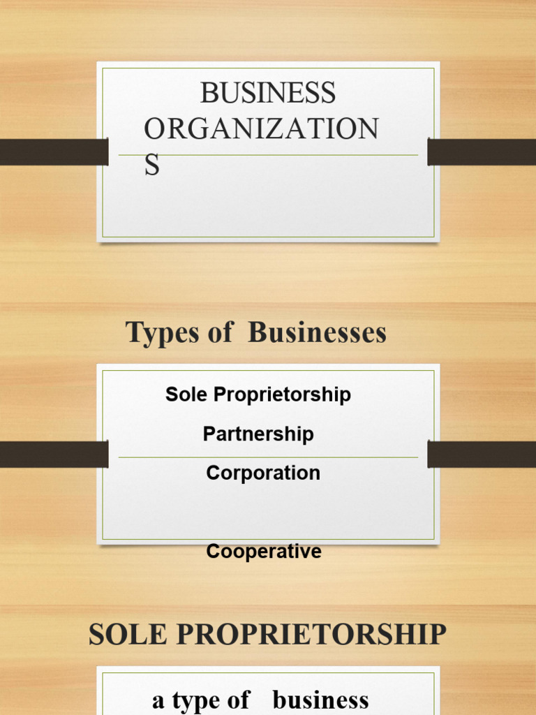 Business Organizations | PDF | Sole Proprietorship | Business
