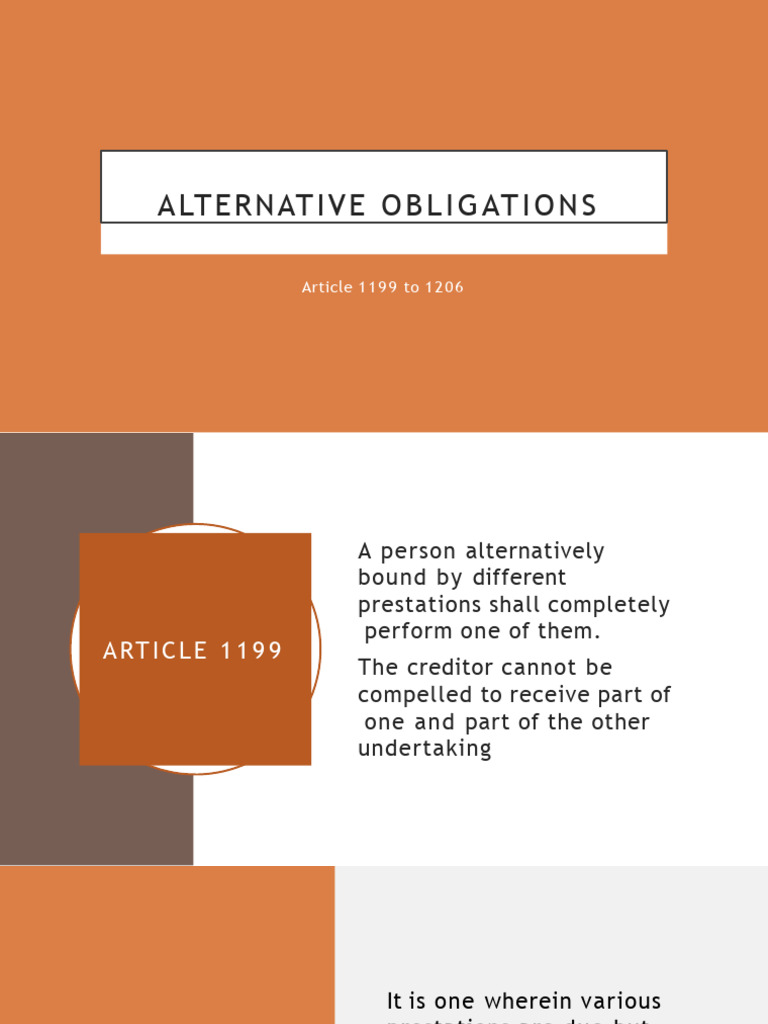 Alternative Obligations | PDF | Indemnity | Creditor