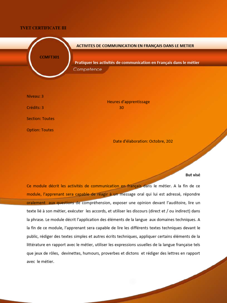 Communication en Français au Travail | PDF | Espace insécable | Guillemet