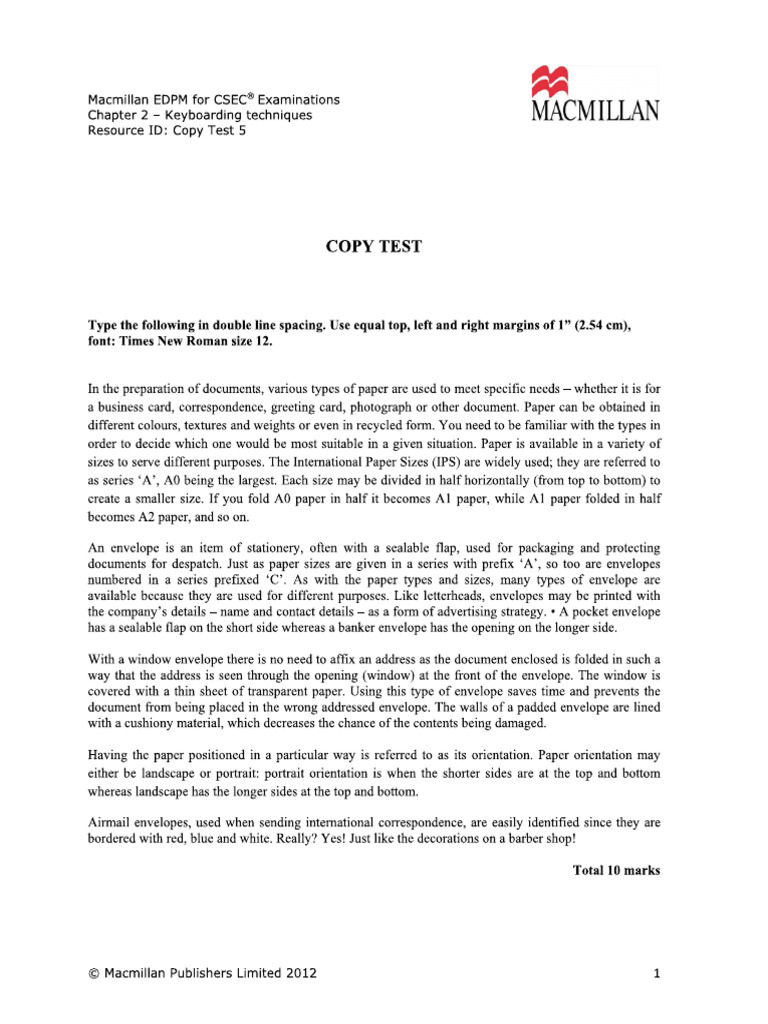 Copy Test A | PDF