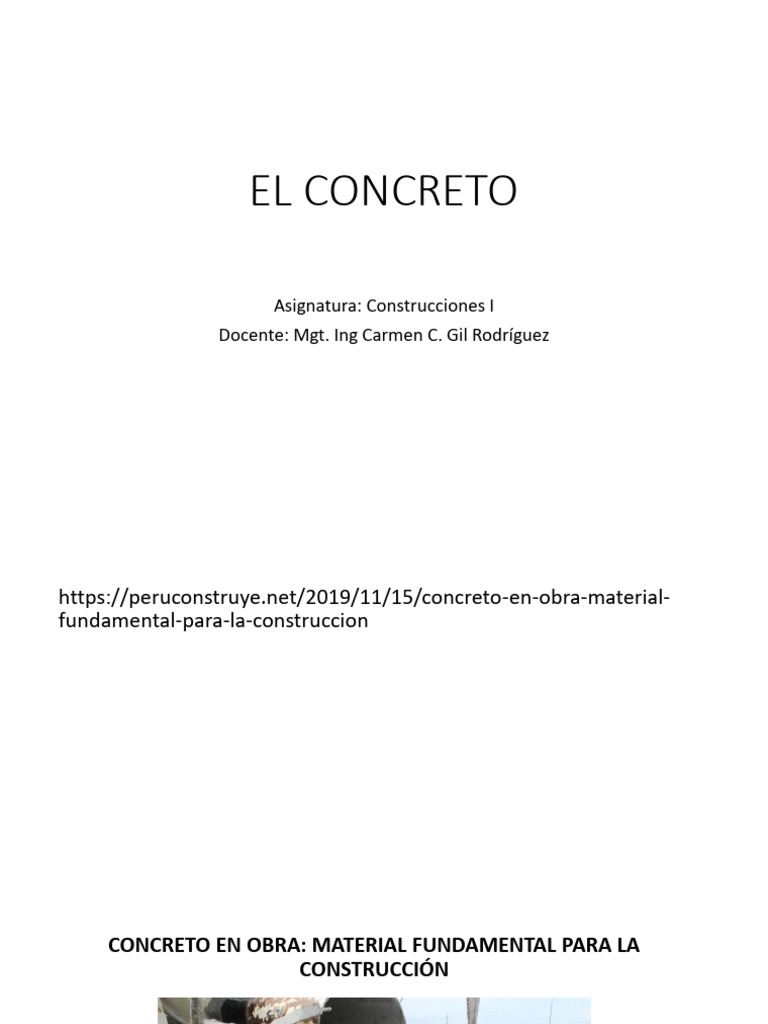 1 El Concreto | PDF | Hormigón | Ingeniería de Edificación
