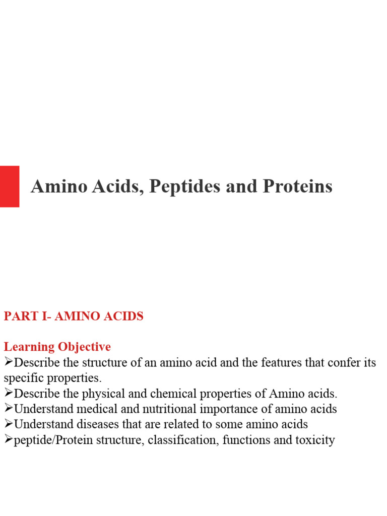 Amino Acids and Protein | PDF | Amino Acid | Protein Structure