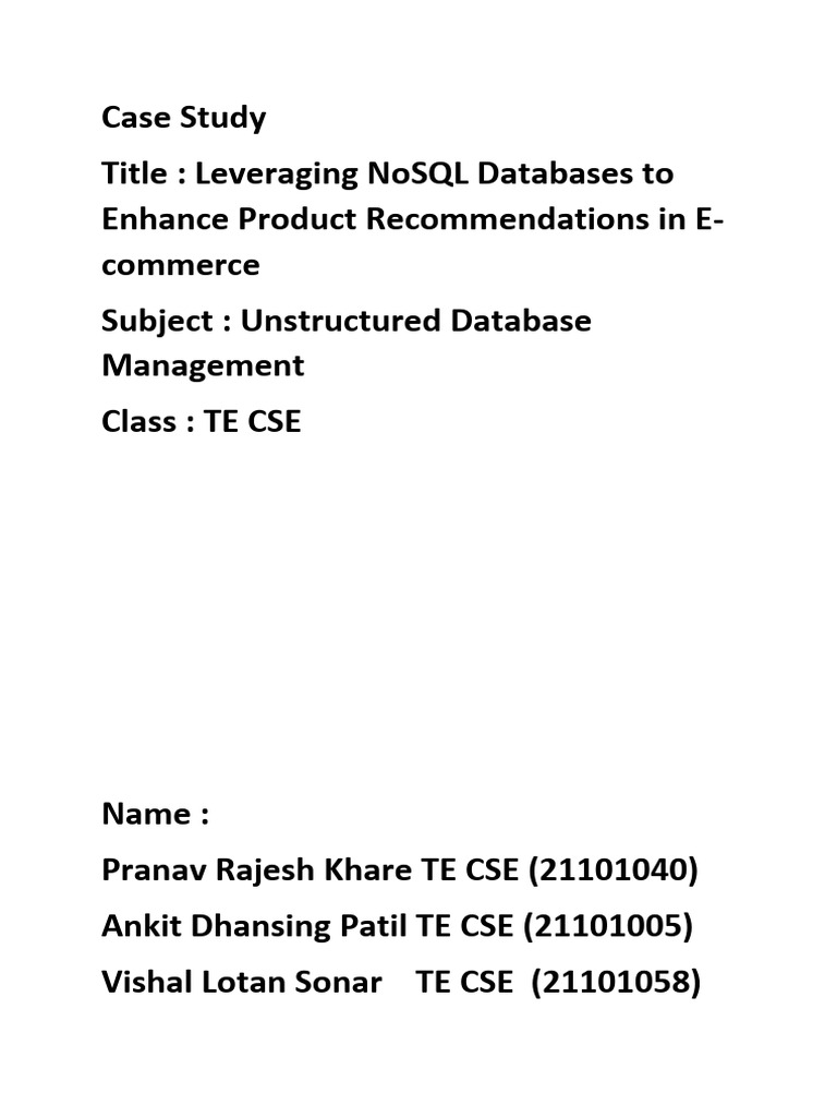 UDM Case Study | PDF | No Sql | Databases