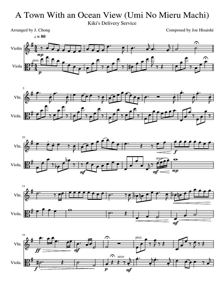 A Town With An Ocean View (Violin Viola Duet) | PDF