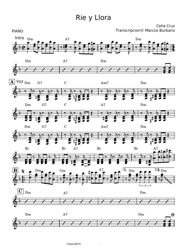 Rie y Llora - Celia Cruz | PDF | Spanish Language Music | Songs Written