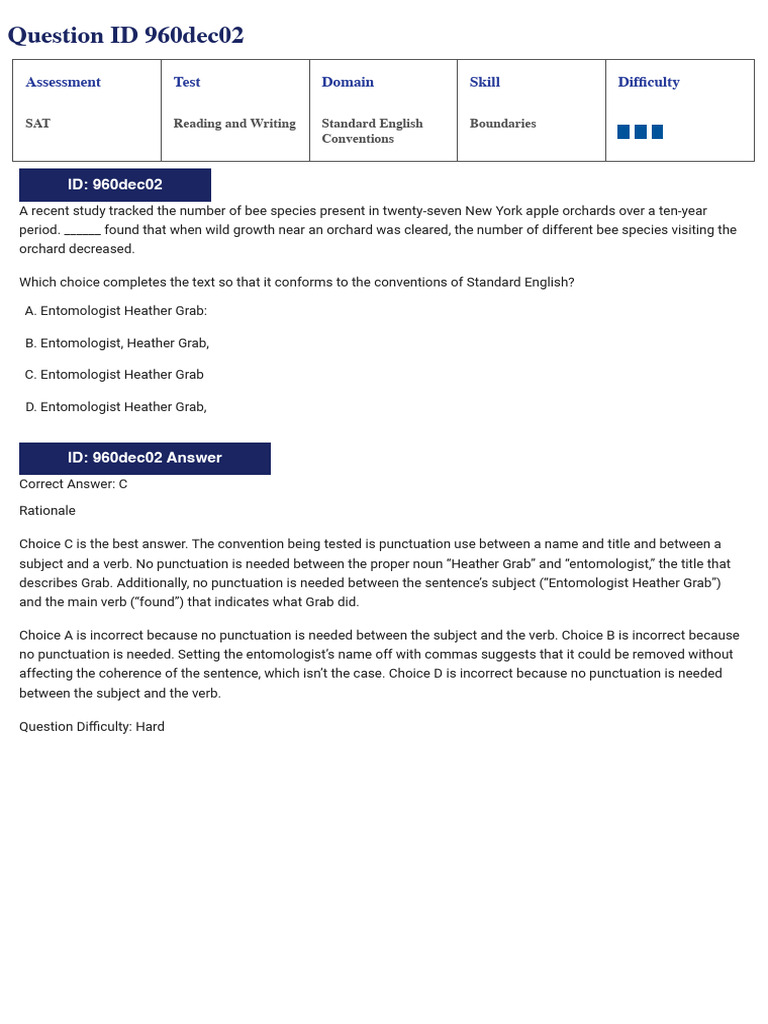 SAT Suite Question Bank - Results | PDF | Comma | Pronoun