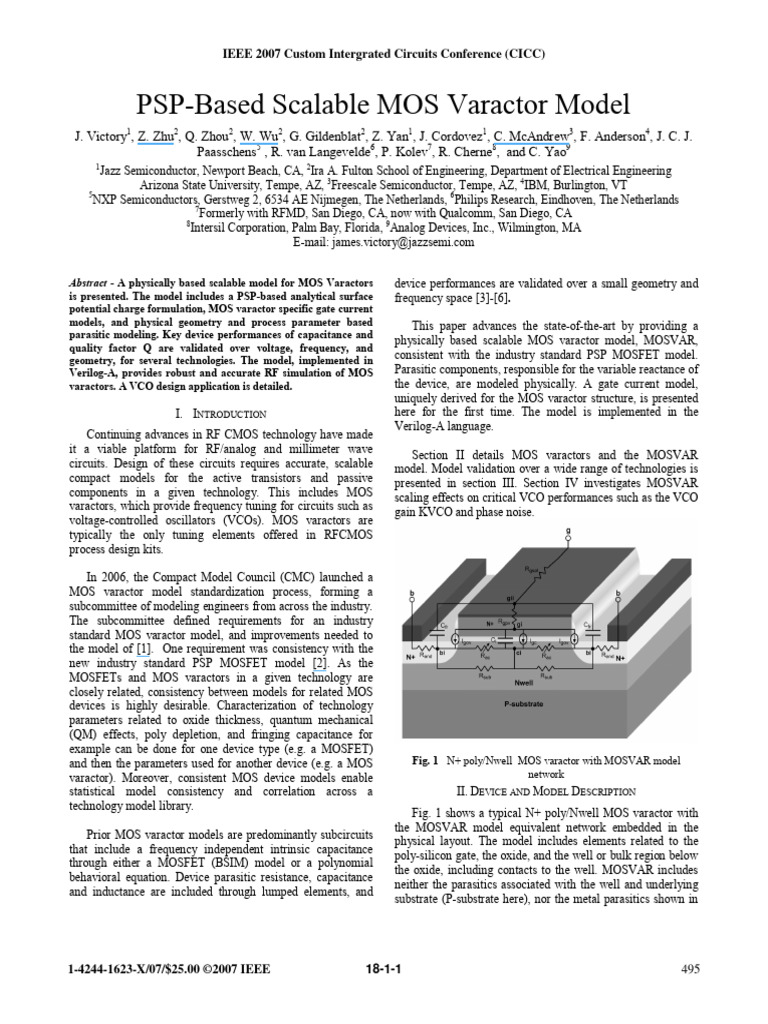 Scalable MOS Varactor Model | PDF | Mosfet | Field Effect Transistor