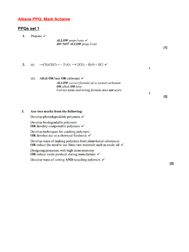 Alkenes PPQ MS | PDF | Teaching Methods & Materials