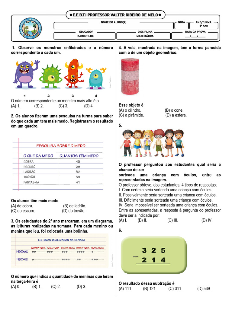 Matemática 3 Ano Pdf