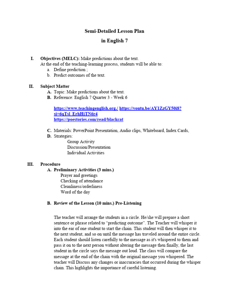 LISTENING SKILLS - Lesson Plan | PDF | Reading Comprehension | Critical ...