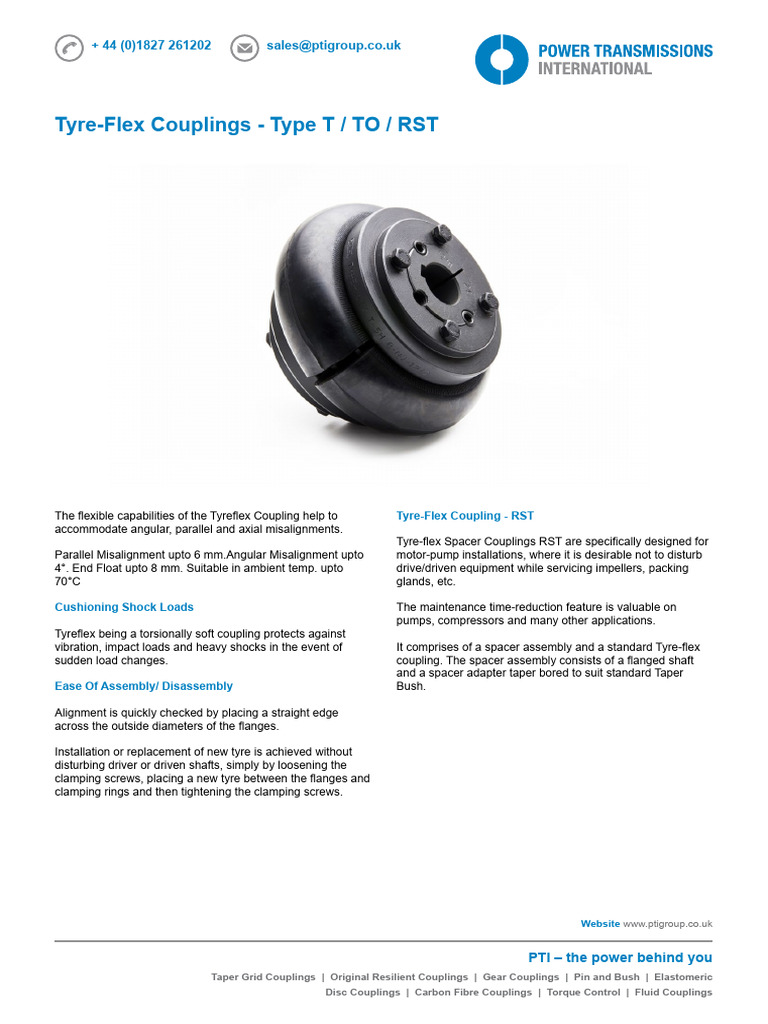 Tyre-Flex Couplings: Types and Benefits | PDF | Equipment | Machines