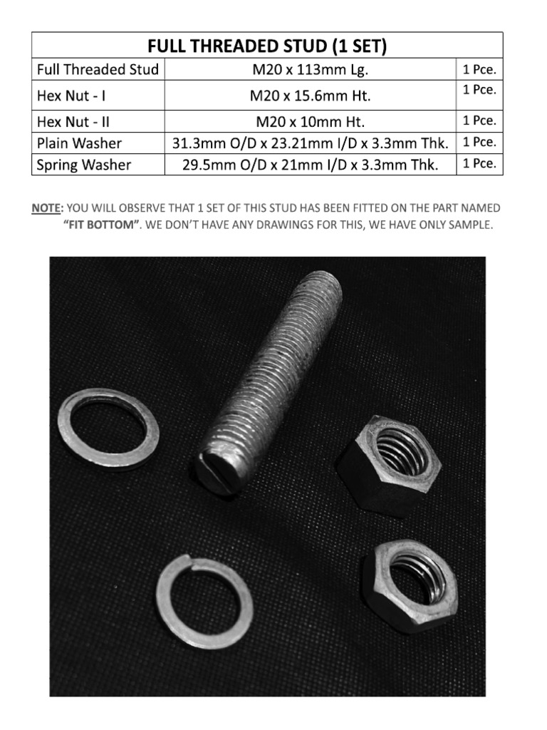 M20 Stud Sets | PDF