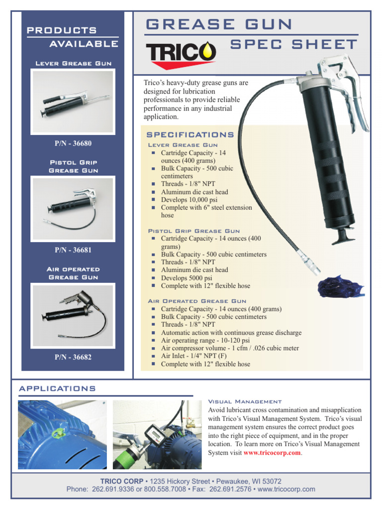 grease-guns-spec-sheet | PDF | Flight | Projectile Weapons