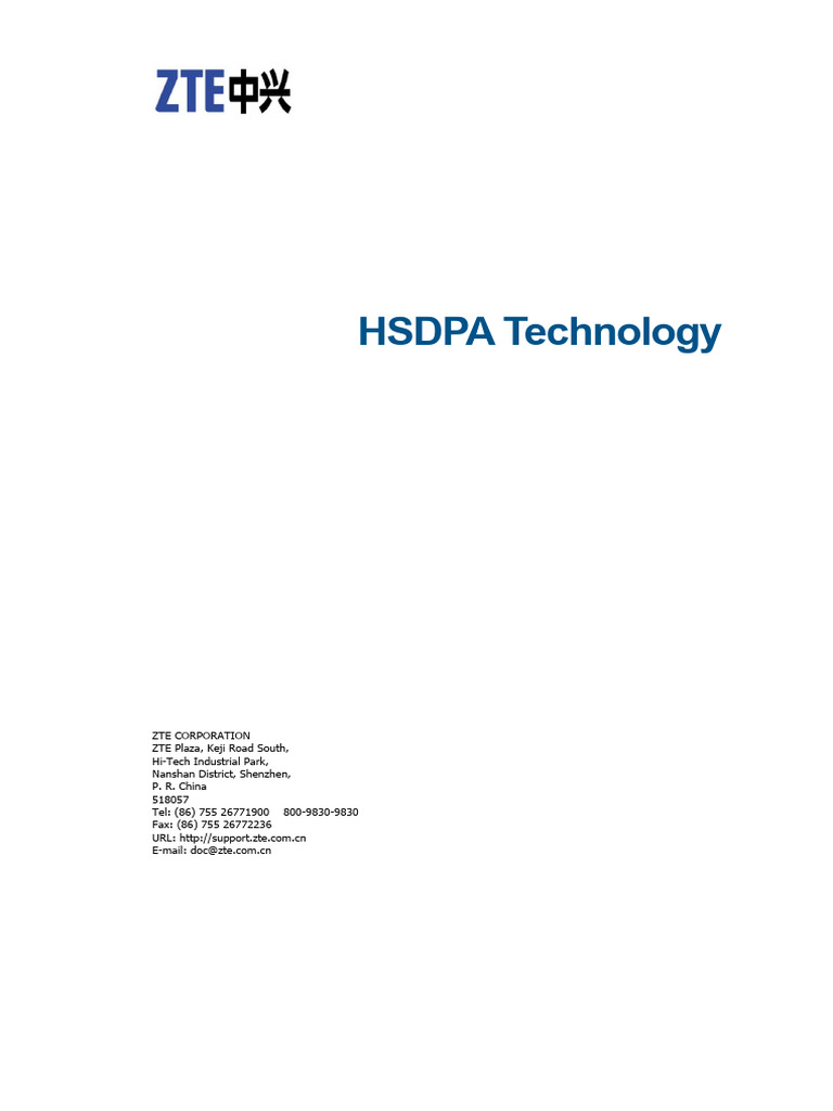 WR - BT1011 - E01 - 0 HSDPA Technology P43 | PDF | High Speed Packet ...