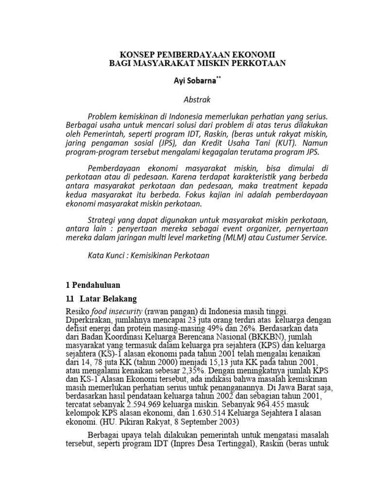 Eko Perkotaan Modul 5 Kemiskinan Kota | PDF | Pengelolaan Keuangan & Uang | Ilmu Sosial