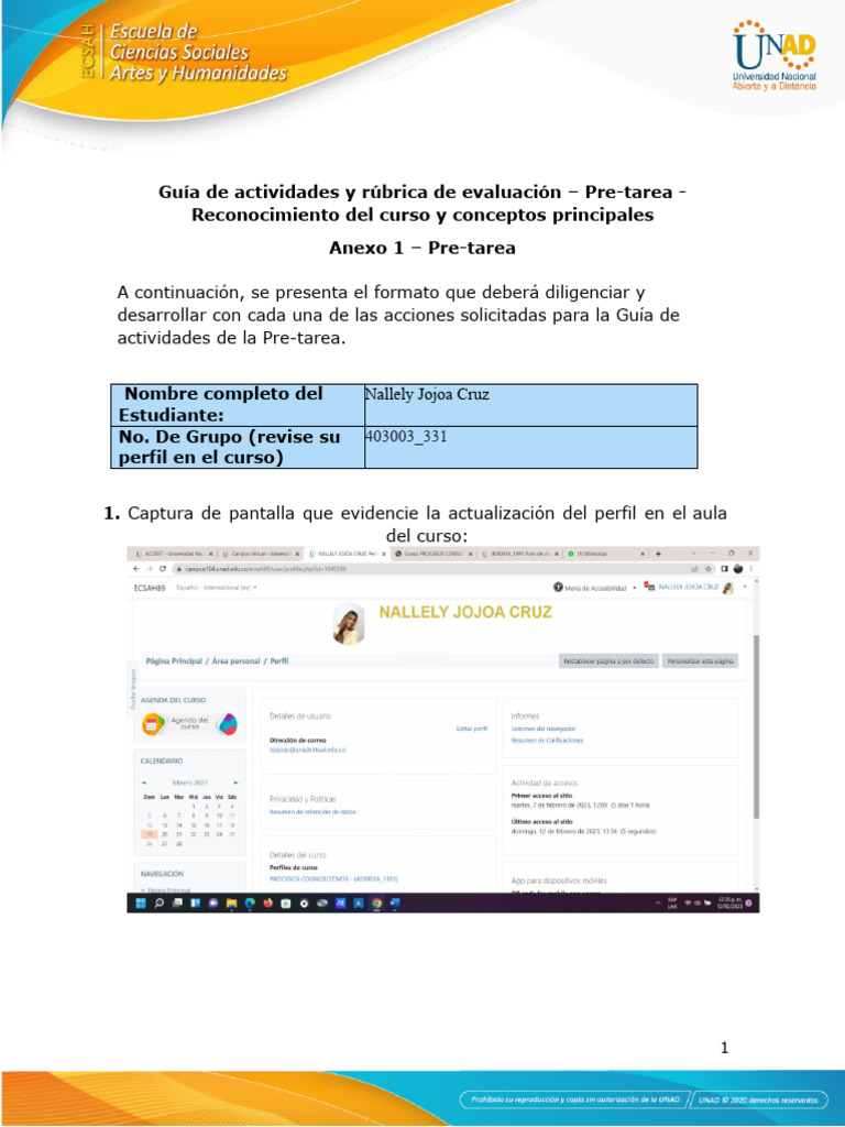 Anexo 1 - Pre-Tarea - Reconocimiento Del Curso y Conceptos Principales | PDF | Percepción ...