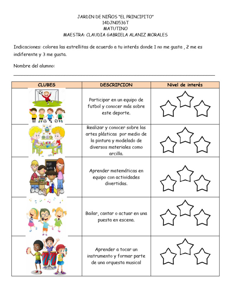 Test Para Medir Los Intereses de Los Niños | PDF