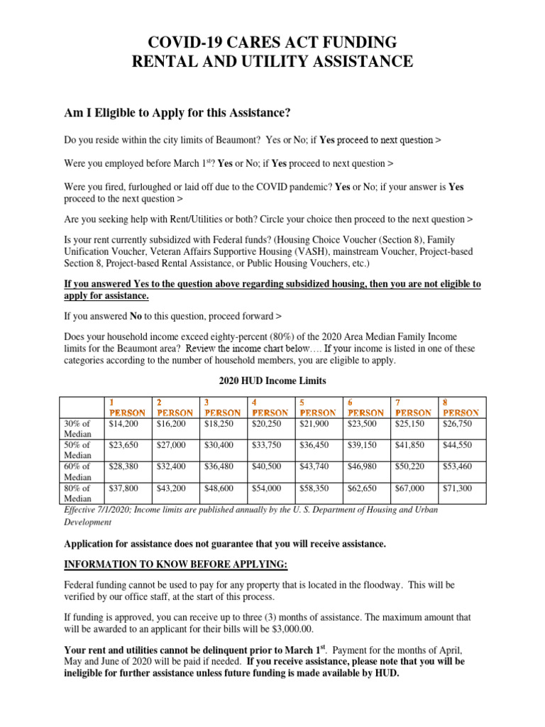 Covid-19 Cares Act Funding Rental and Utility Assistance: Am I Eligible ...