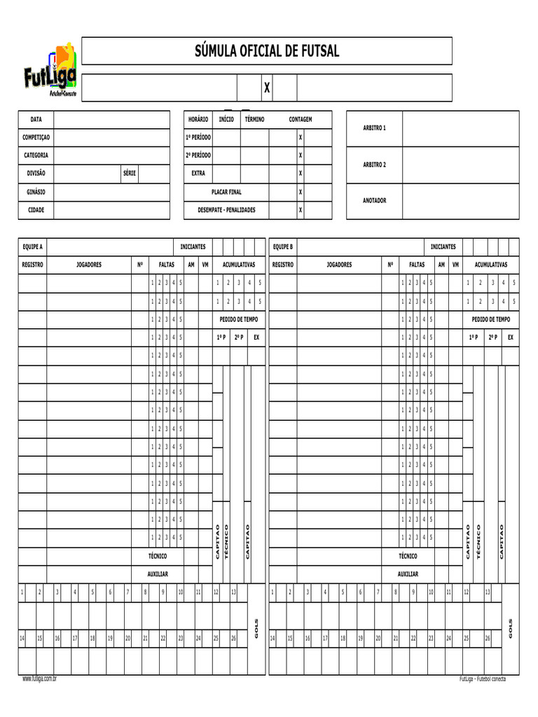 Súmula Futsal | PDF | Esportes