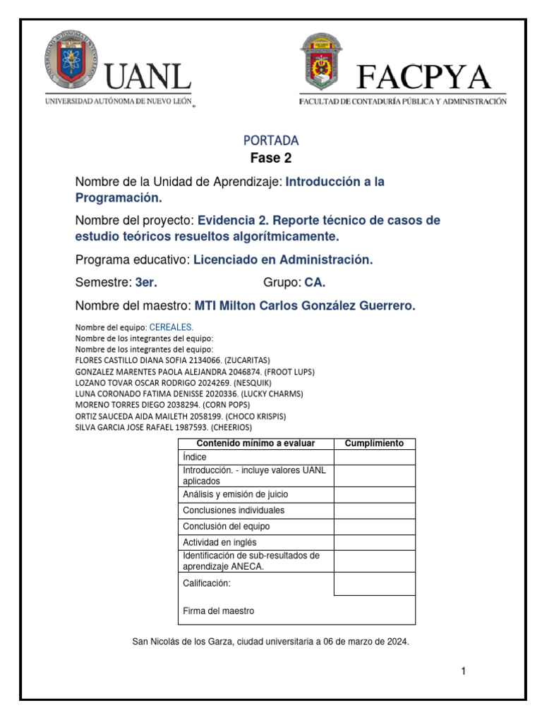 EV2 Equipo#Cereales | PDF | Programación de computadoras | Ingeniería de Sistemas