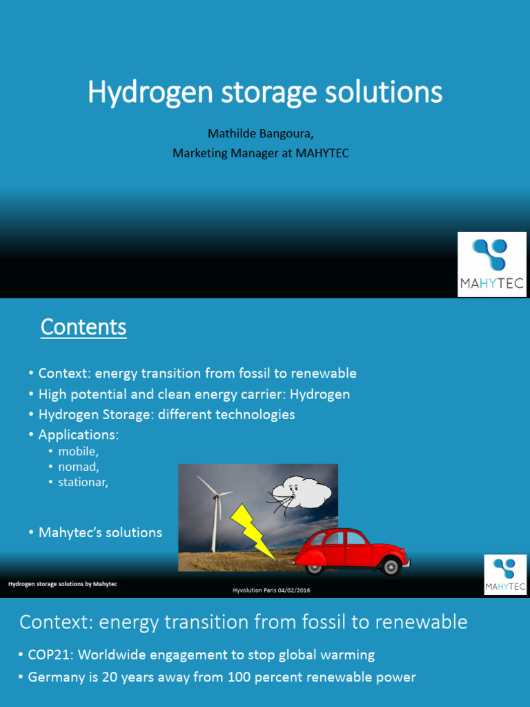 Mahytec D Hyvolution Hydrogen Storage Solutions Workshop Revujlh | PDF ...