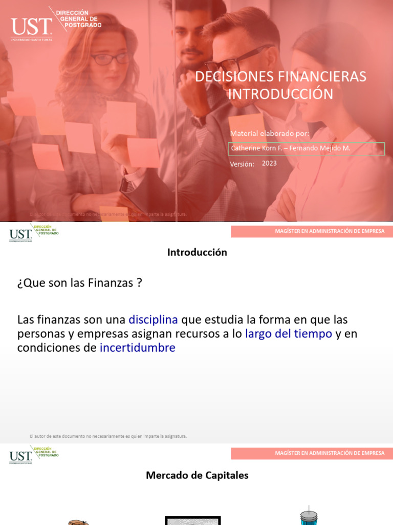 Introducción Al MC y Decisiones Financieras | Descargar gratis PDF | Economias | Inversiones