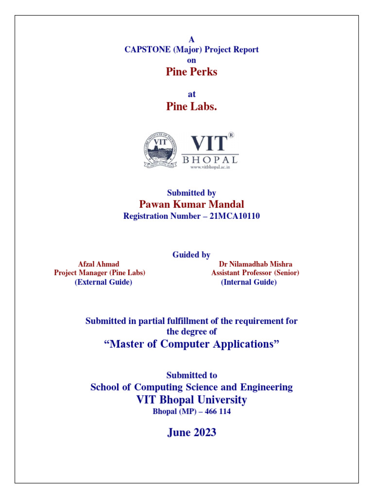 Capstone Project Report 21mca10110 Download Free Pdf Software