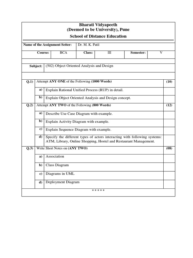 502 Object Oriented Analysis and Design 070920 | PDF