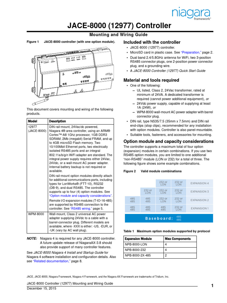 JACE 8000 - MTG Wiring Guide | PDF | Usb Flash Drive | Wi Fi
