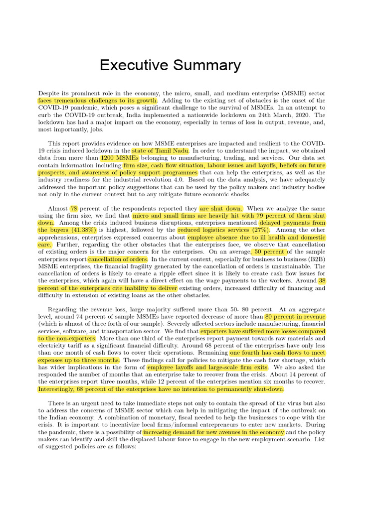 MSME Resilience in Tamil Nadu | PDF | Small And Medium Sized ...