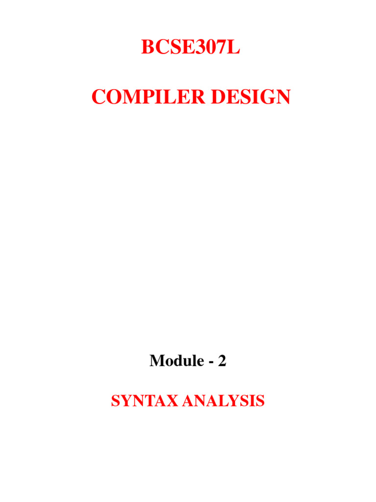 Syntax Analysis in Compiler Design | PDF | Parsing | Formalism (Deductive)