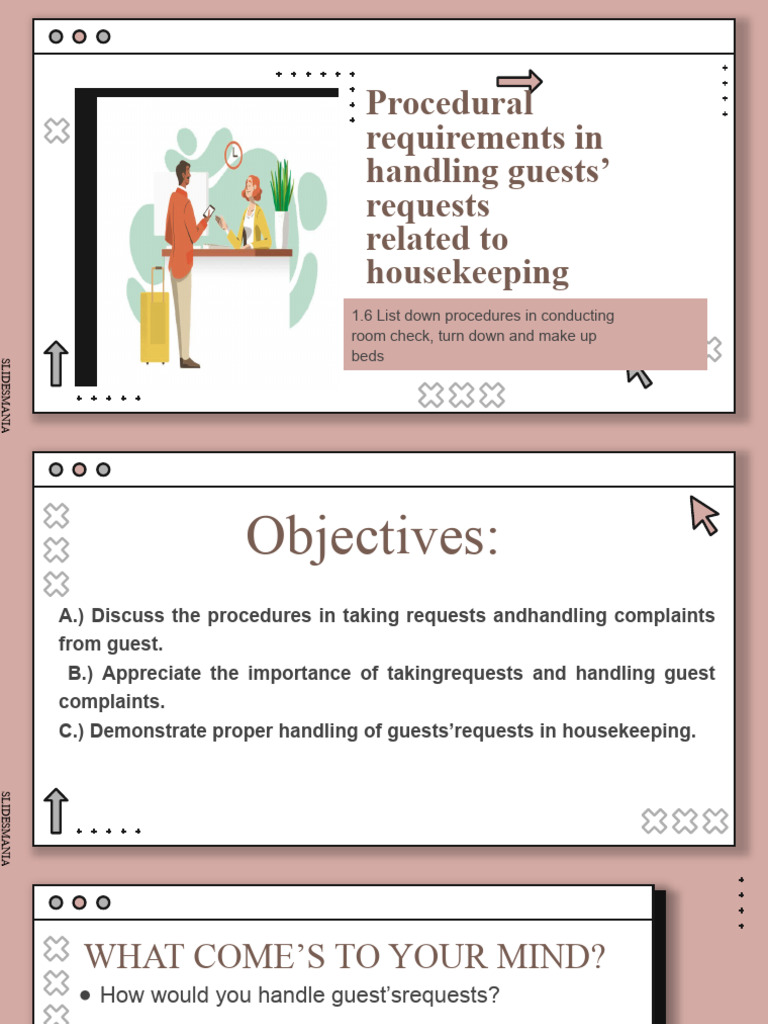 Procedural Requirements in Handling Guests' 006 | PDF | Bed