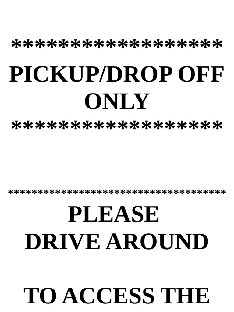 Pickup Dropoff Only | PDF