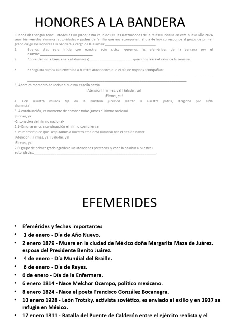 Honores A La Bandera | PDF | México