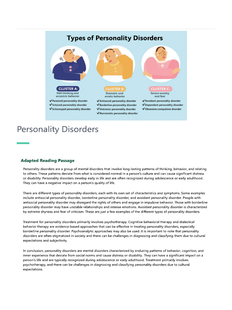 Personality Disorders | PDF