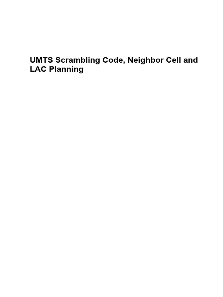 WO - NP2005 - E01 - 0 UMTS Scrambling Code, Neighbor Cell and LAC ...
