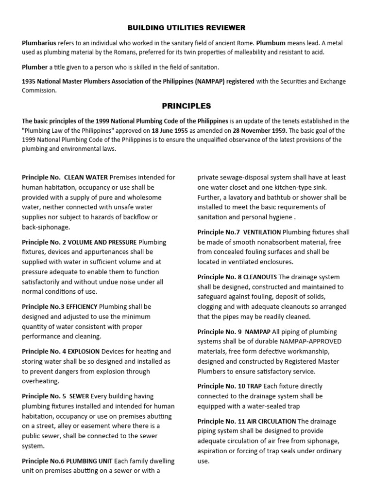 Building Utilities Reviewer | PDF | Valve | Pump