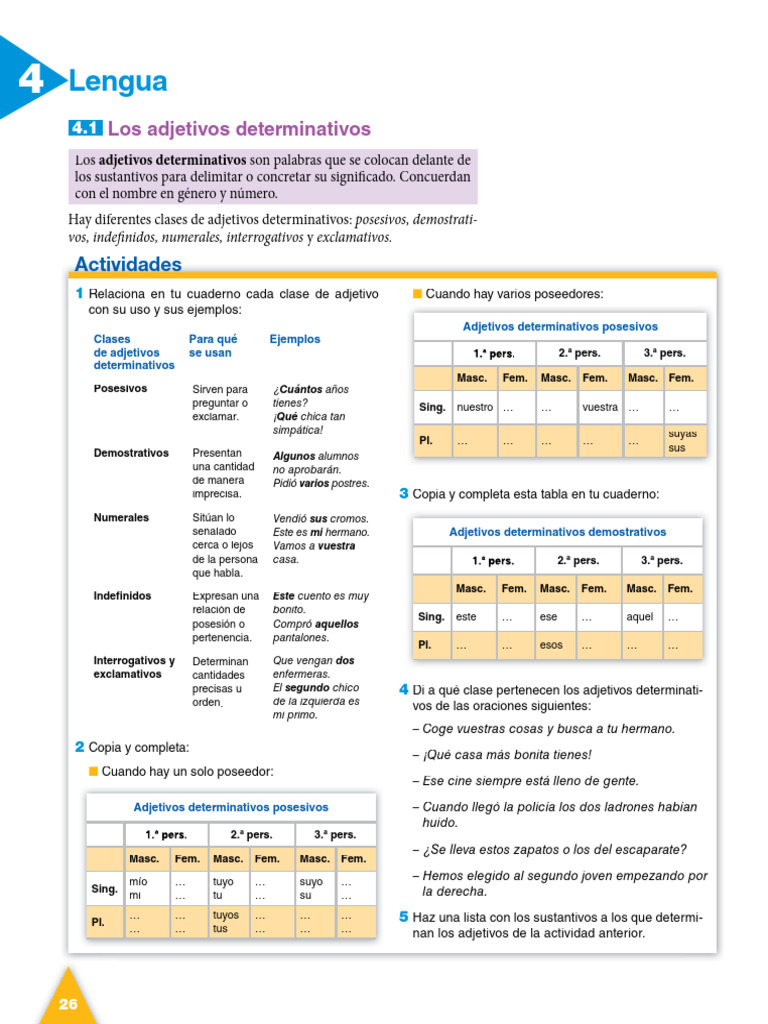 1º Eso Lengua Aci Anaya-26-27 | PDF | Adjetivo | Unidades Semánticas
