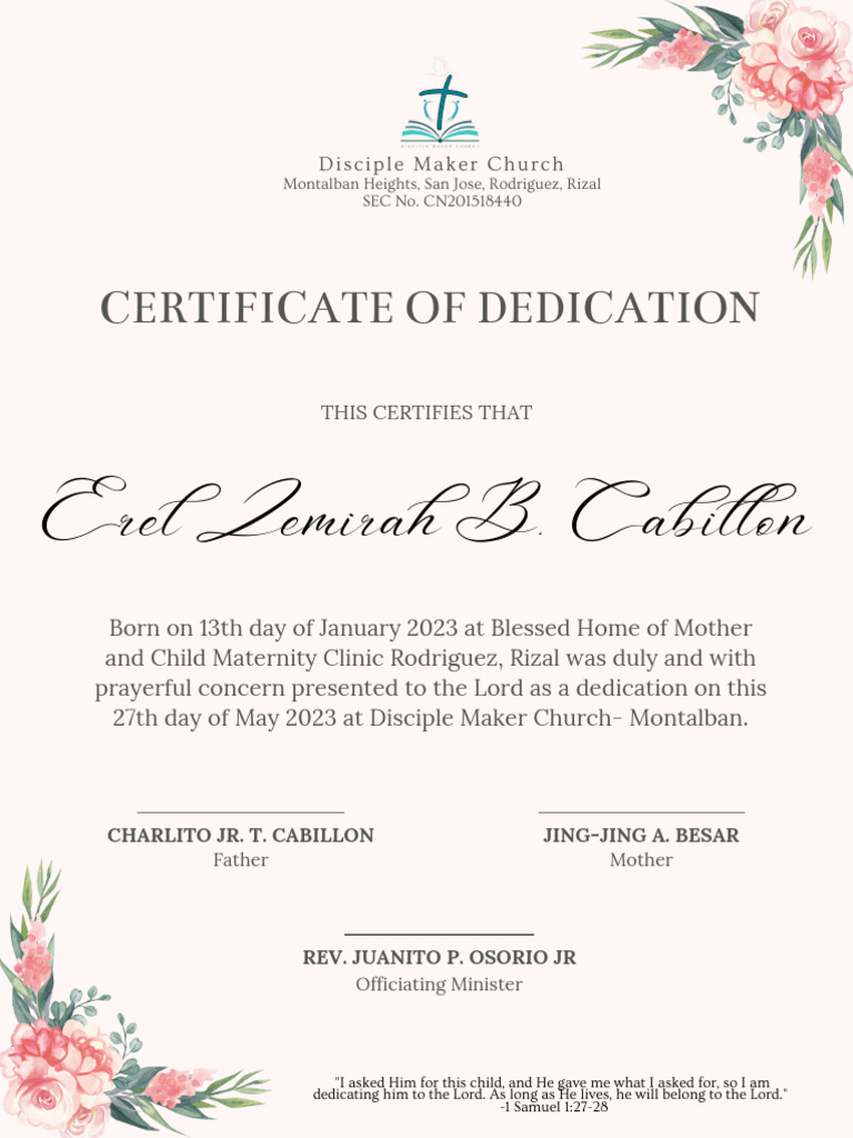 Dedication Cert | PDF